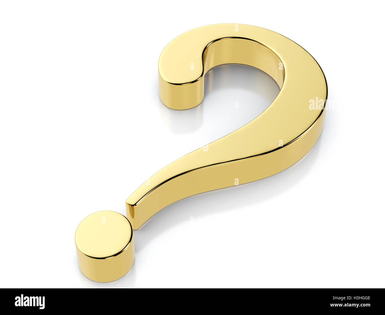 Golden question symbol on a white background Stock Photo - Alamy