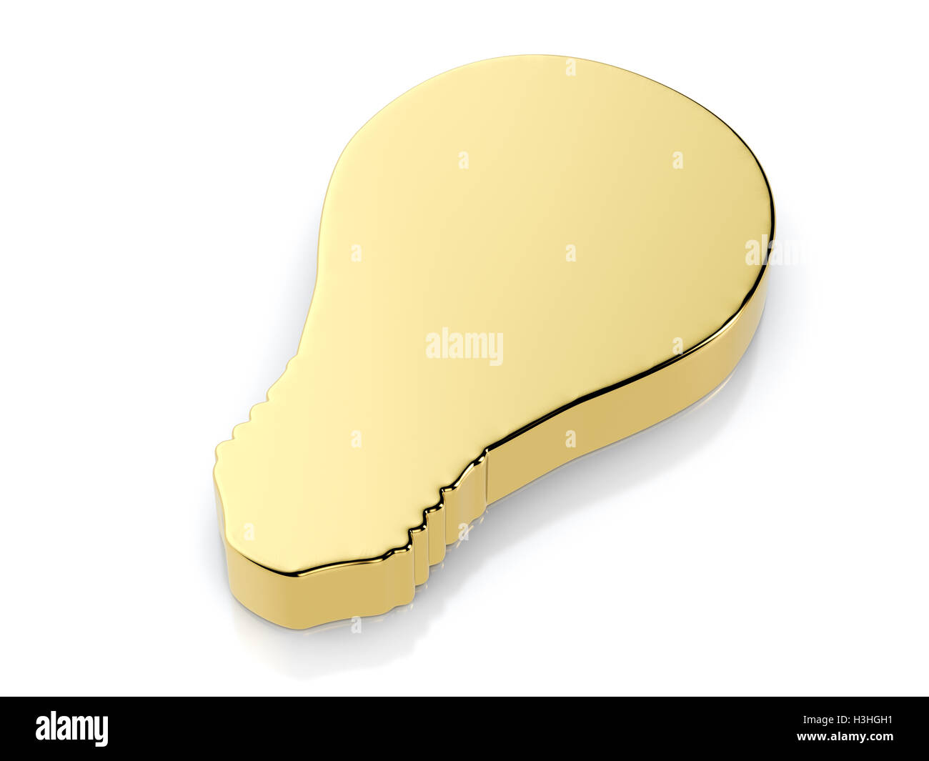Golden bulb symbol on a white background Stock Photo - Alamy