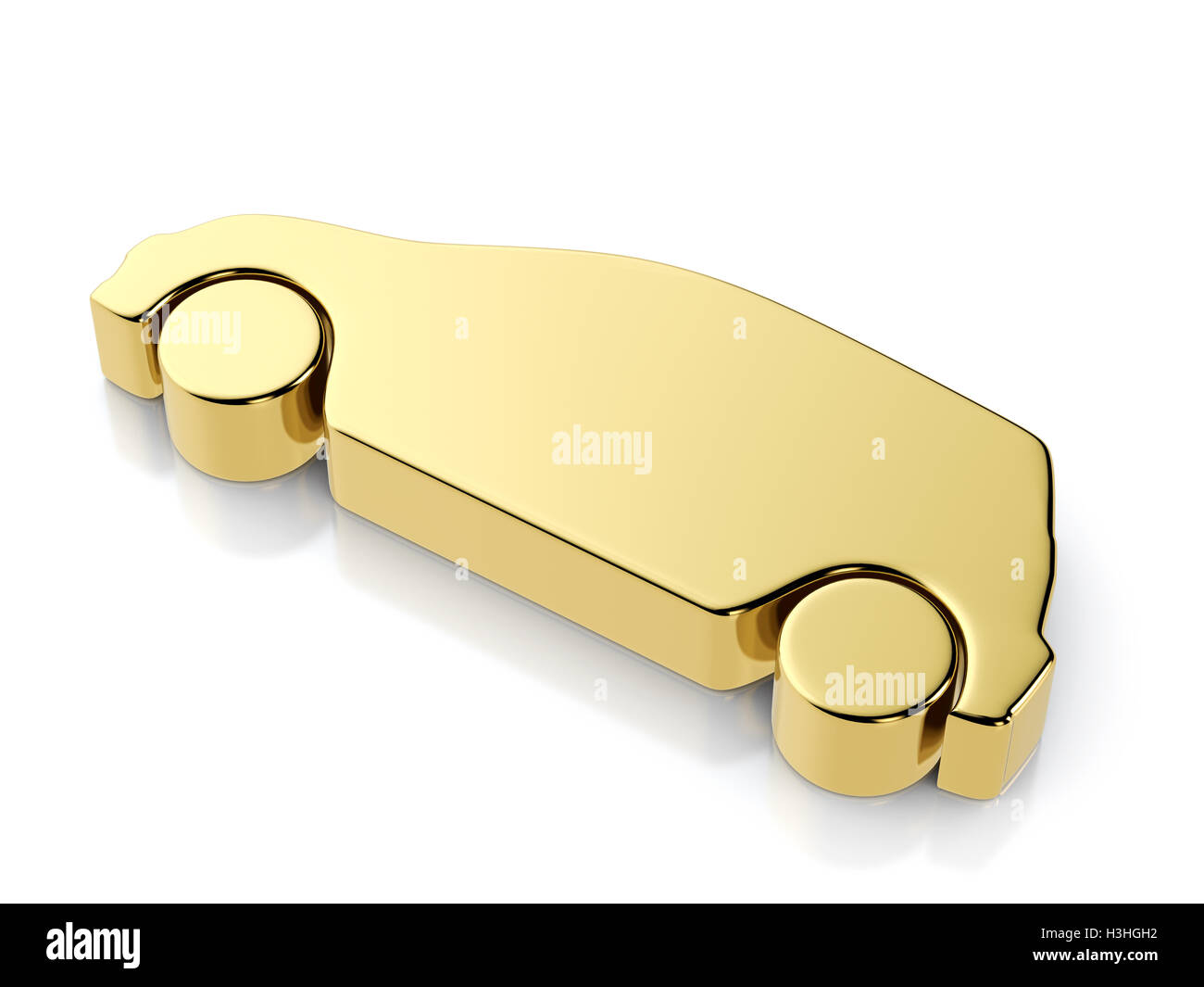 Golden car symbol on a white background Stock Photo - Alamy