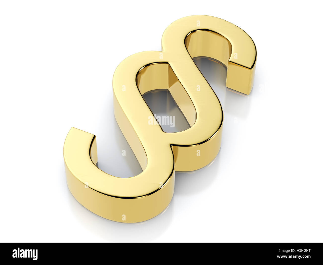 Golden paragraph symbol on a white background Stock Photo - Alamy