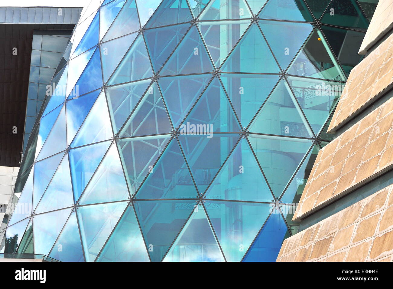 BAKU, AZERBAIJAN - SEPTEMBER 25: Facade of Park bulvar mall in Baku on ...