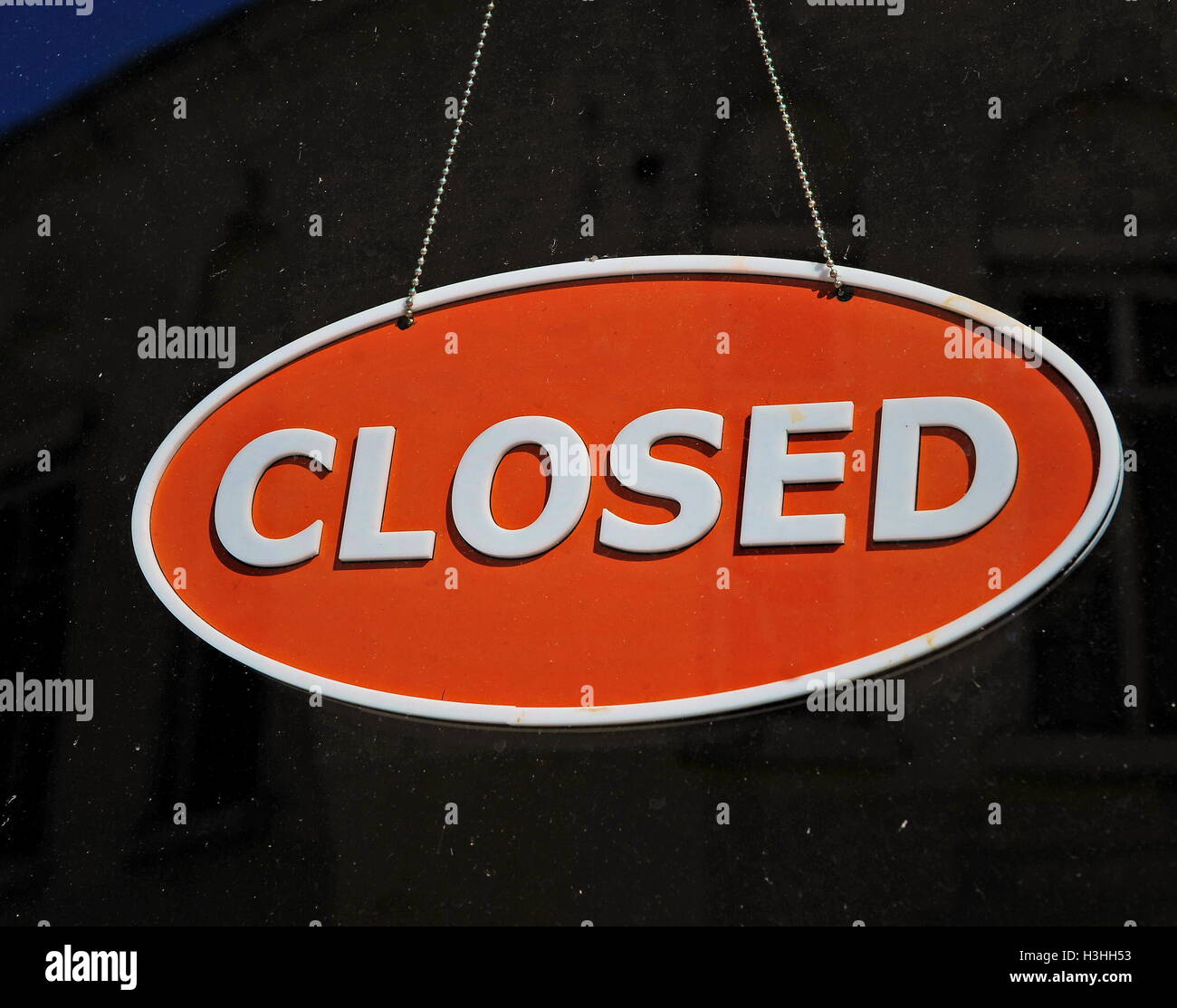 Closed sign on the dark background Stock Photo - Alamy