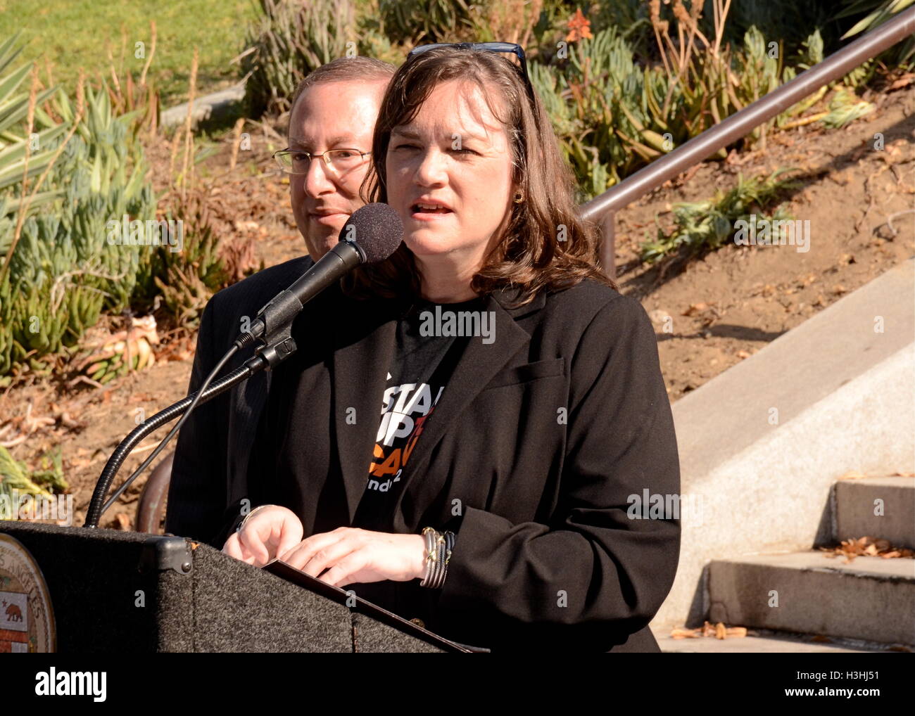 Kathleen Lobb speaks at Press Conference For "Stand Up To Cancer Day ...