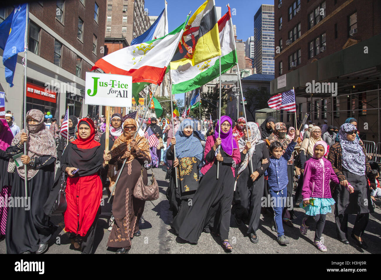 United American Muslim Day Parade on Madison Avenue in New York City ...