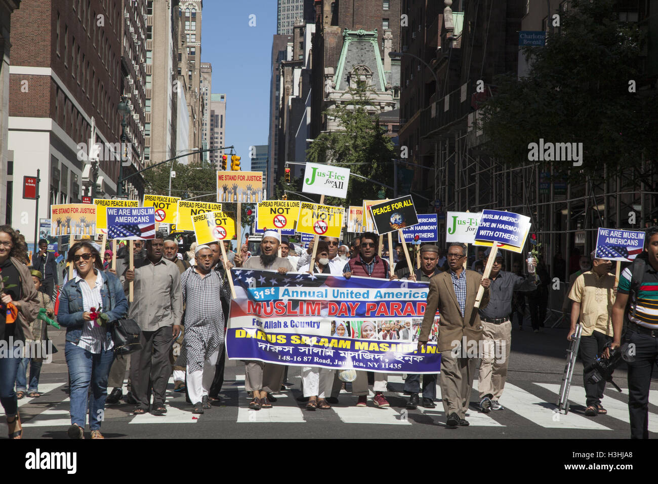 United American Muslim Day Parade on Madison Avenue in New York City ...