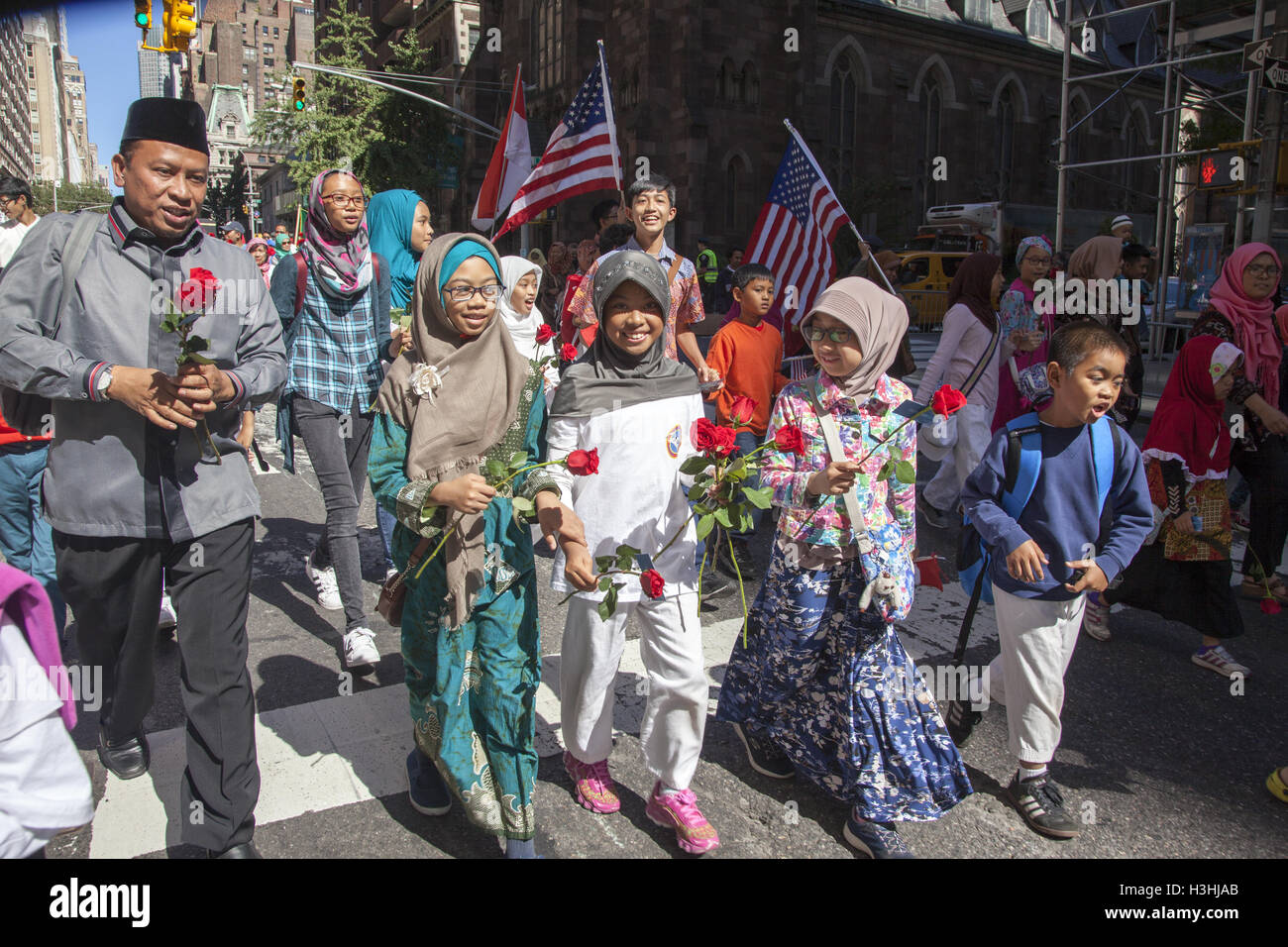 United American Muslim Day Parade on Madison Avenue in New York City ...