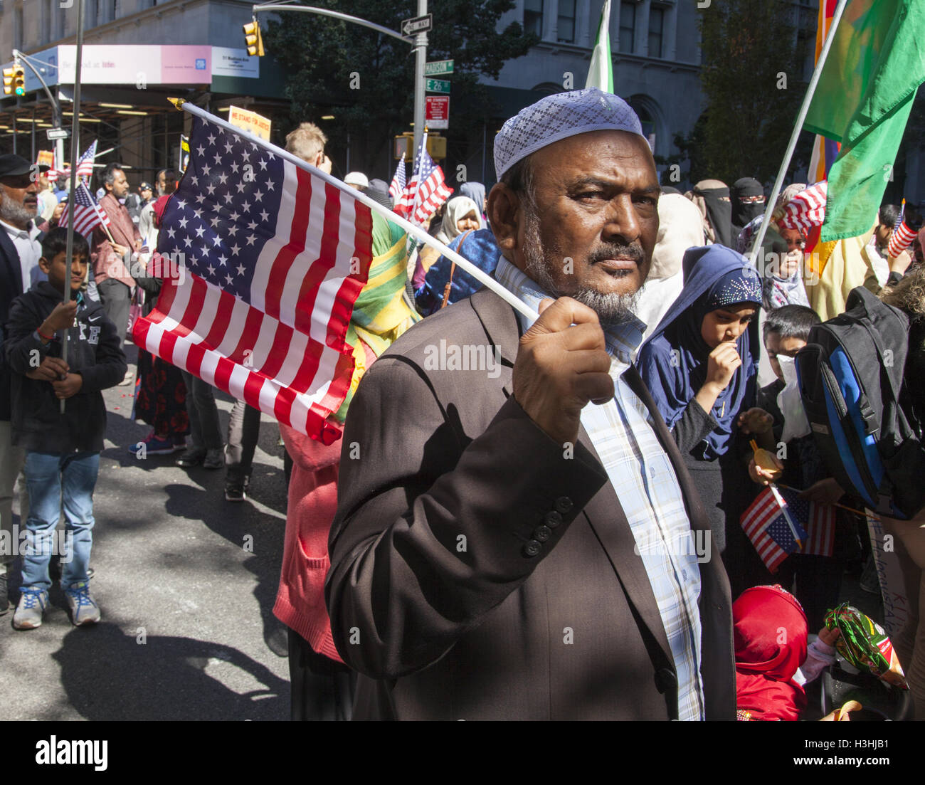 United American Muslim Day Parade on Madison Avenue in New York City ...