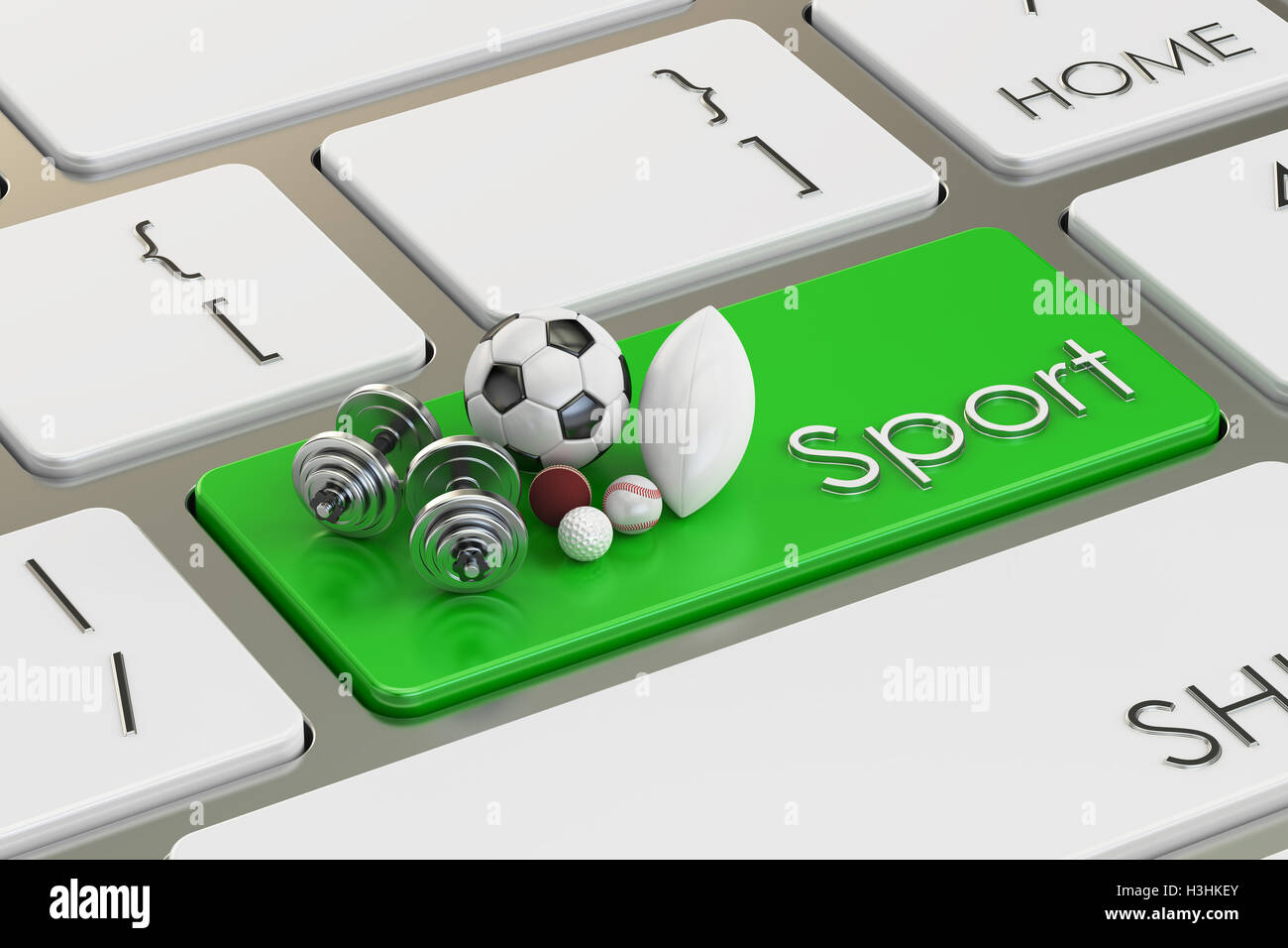 sport button, key on the keyboard. 3D rendering Stock Photo - Alamy