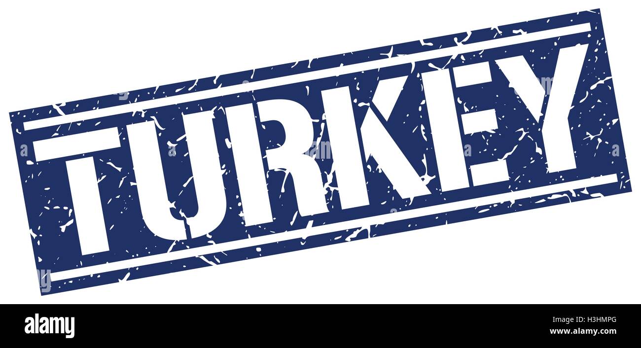 Turkey blue square stamp Stock Vector Image & Art - Alamy