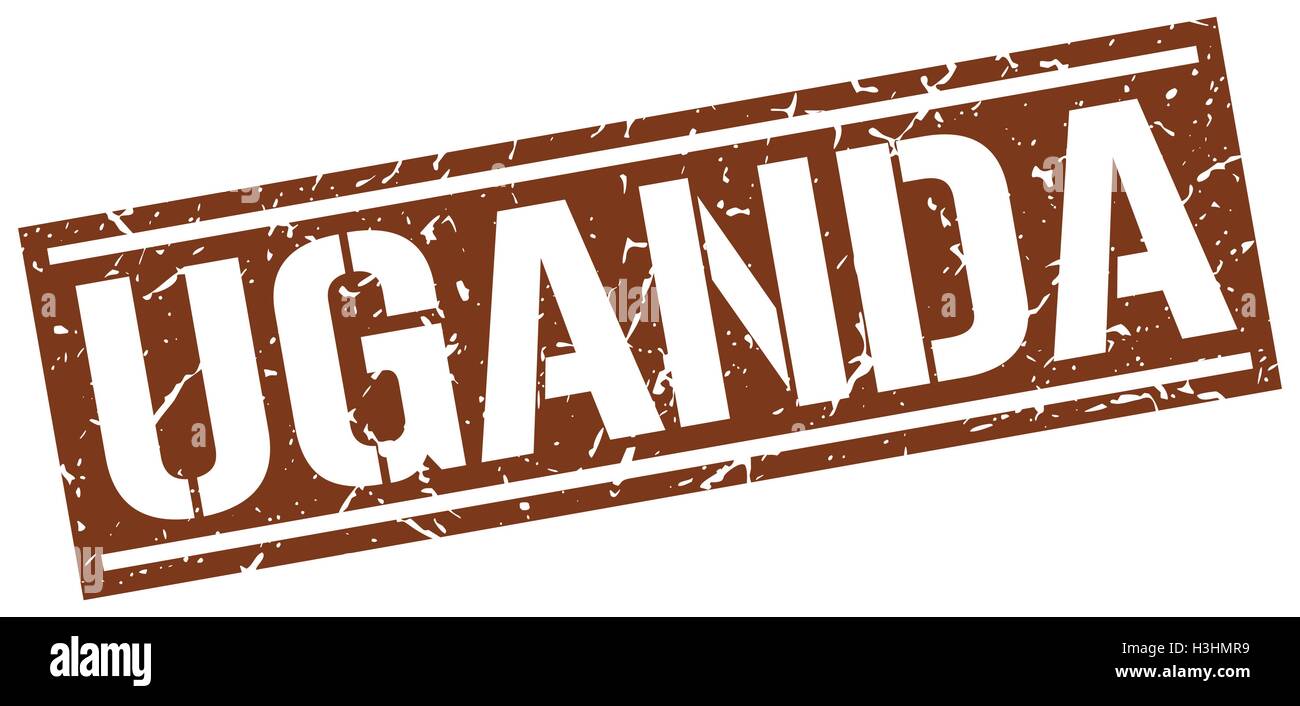 Uganda brown square stamp Stock Vector Image & Art - Alamy
