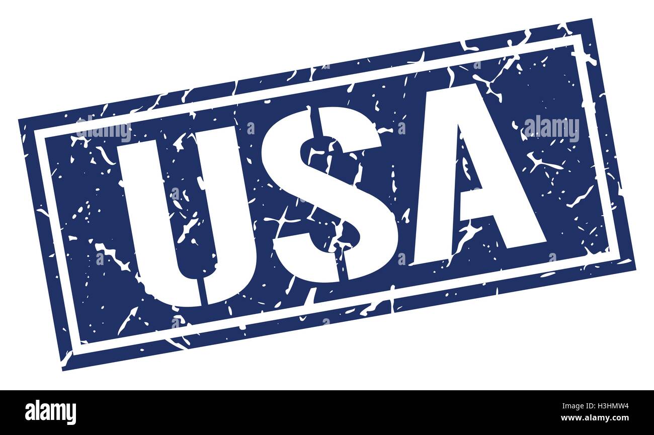 usa blue square stamp Stock Vector Image & Art - Alamy