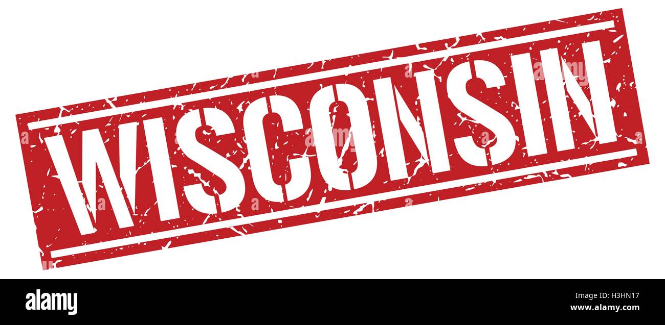 Wisconsin red square stamp Stock Vector Image & Art - Alamy