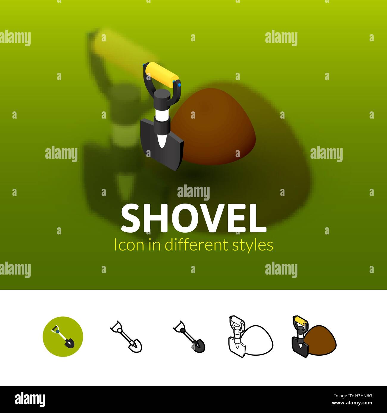 Construction shovel icon isometric Stock Vector Images - Alamy