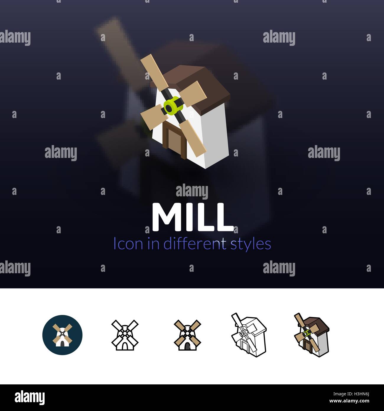 Wind mill perspective Stock Vector Images - Alamy