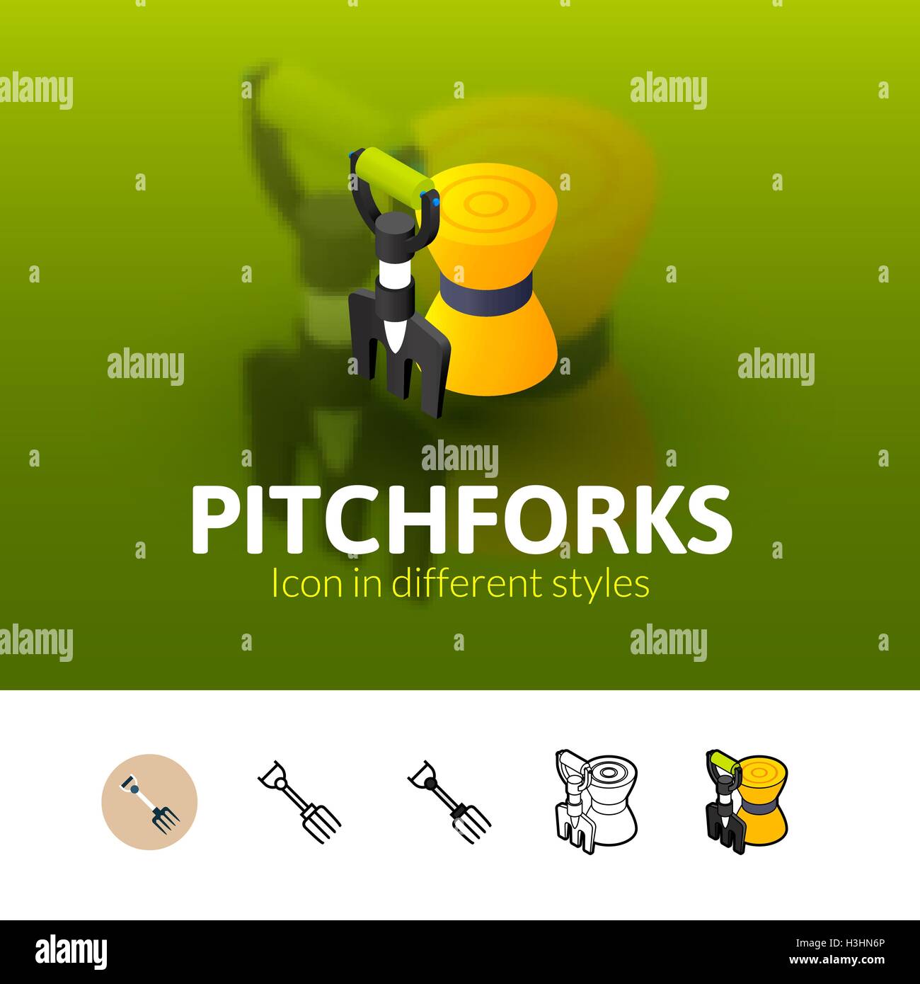 Pitchfork black flat icon Stock Vector Images - Alamy