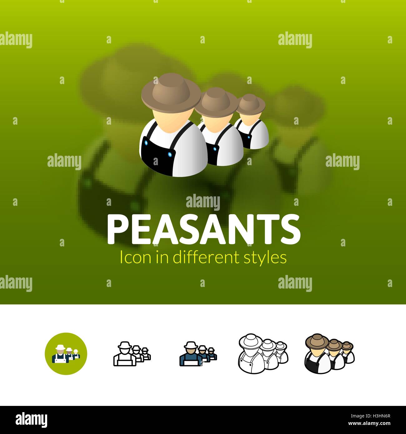 Peasants icon in different style Stock Vector Image & Art - Alamy