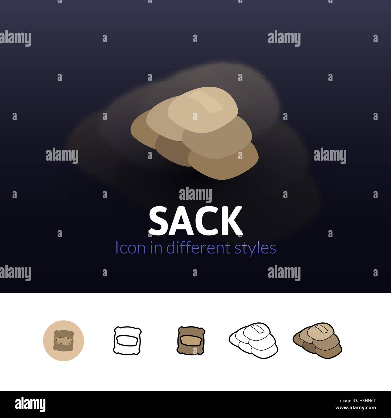 Sack icon in different style Stock Vector Image & Art - Alamy