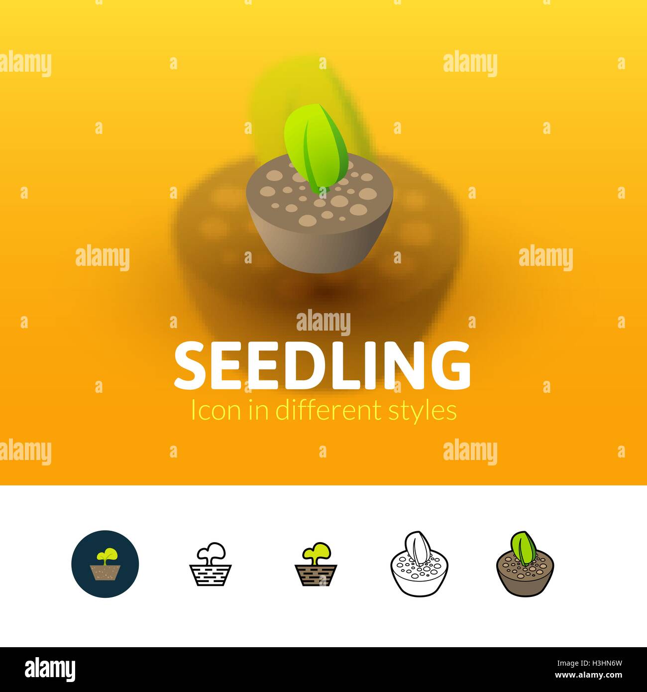 Seedling icon in different style Stock Vector Image & Art - Alamy