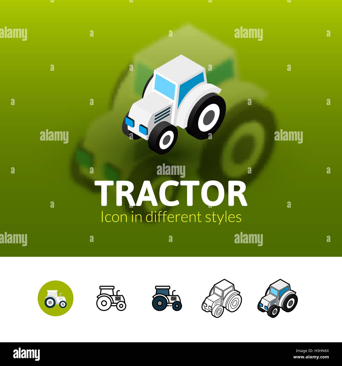 Tractor icon in different style Stock Vector Image & Art - Alamy