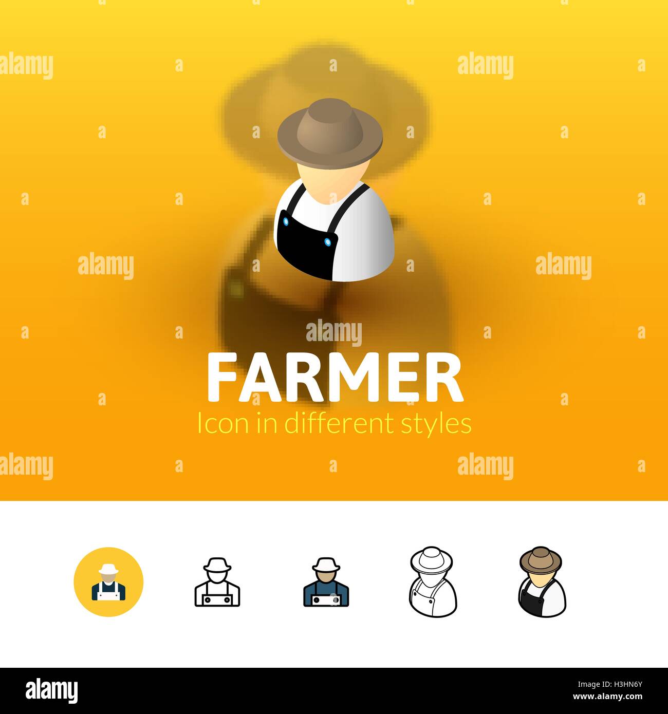Farmer icon in different style Stock Vector Image & Art - Alamy