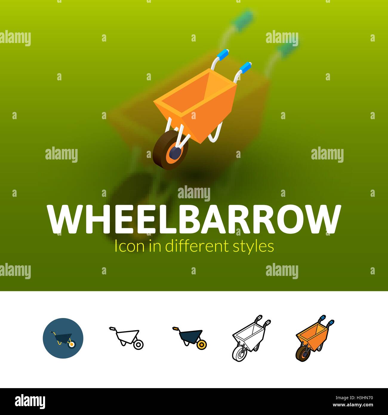 Garden wheelbarrow isolated vector Stock Vector Images - Alamy