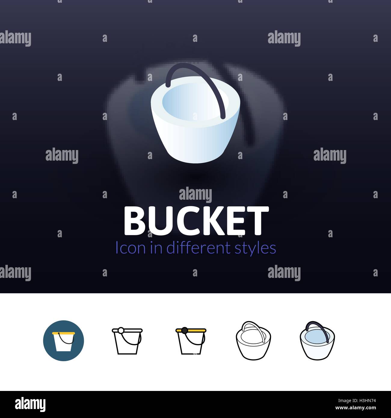 Bucket icon in different style Stock Vector Image & Art - Alamy