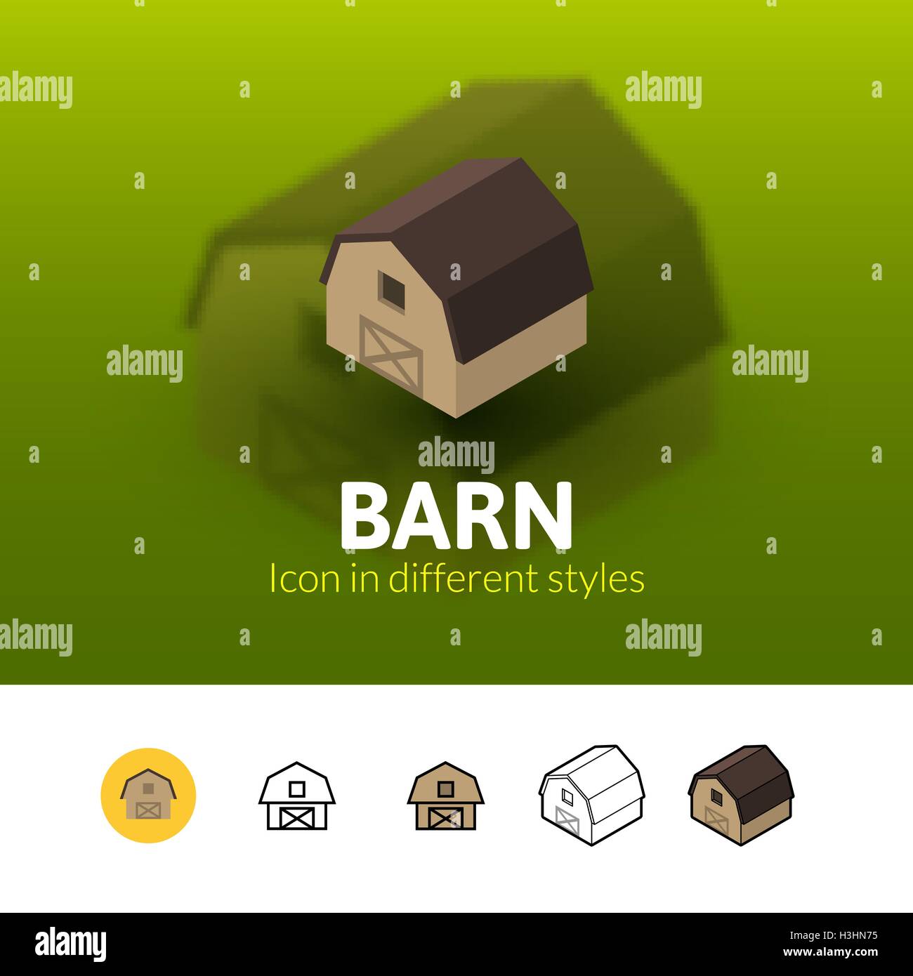 Barn icon in different style Stock Vector Image & Art - Alamy