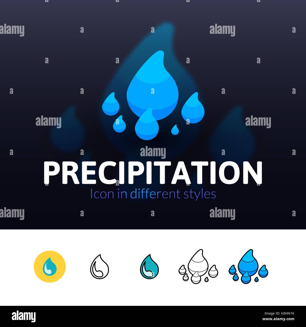 Precipitation icon in different style Stock Vector Image & Art - Alamy