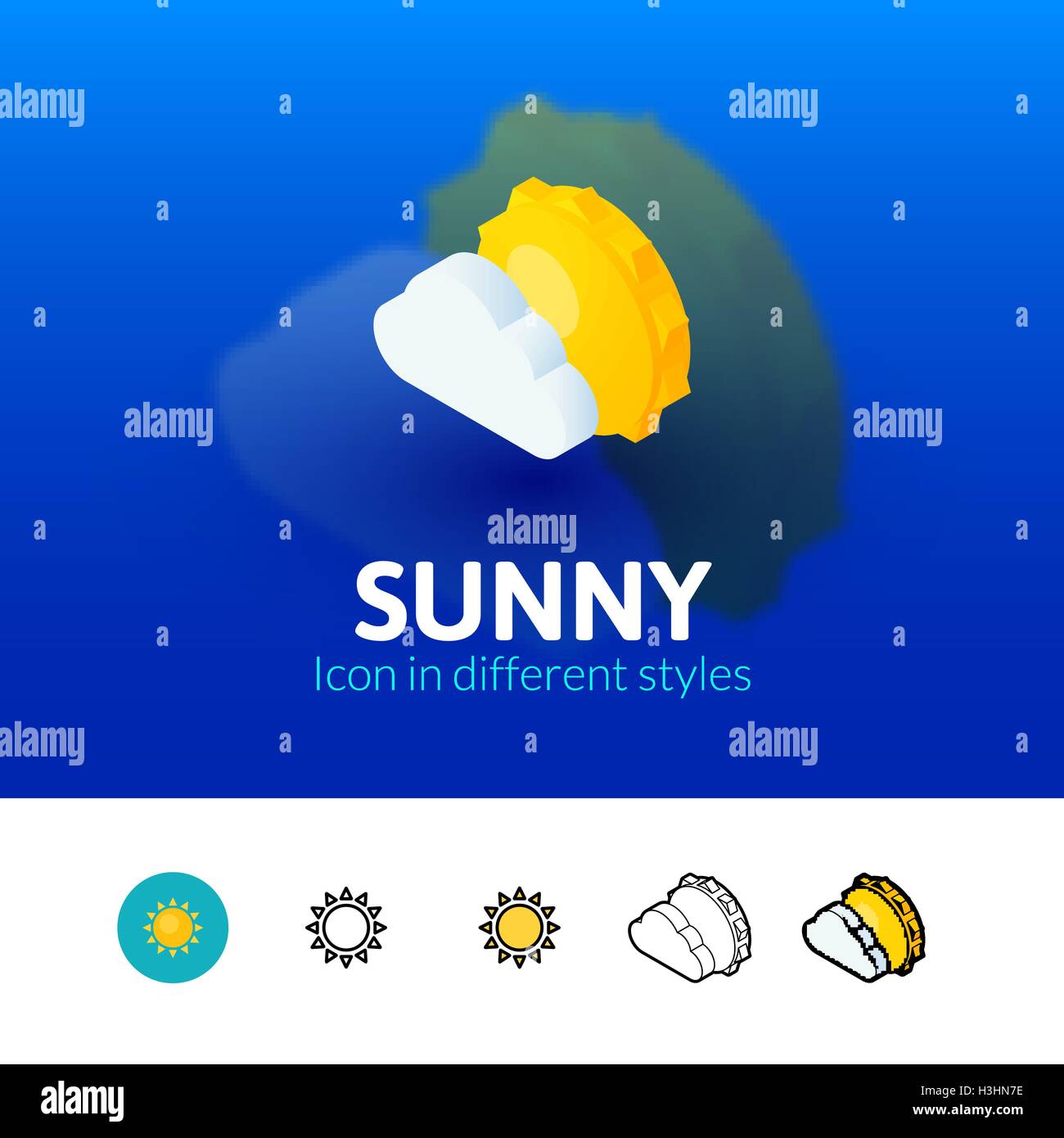Sunny icon in different style Stock Vector Image & Art - Alamy