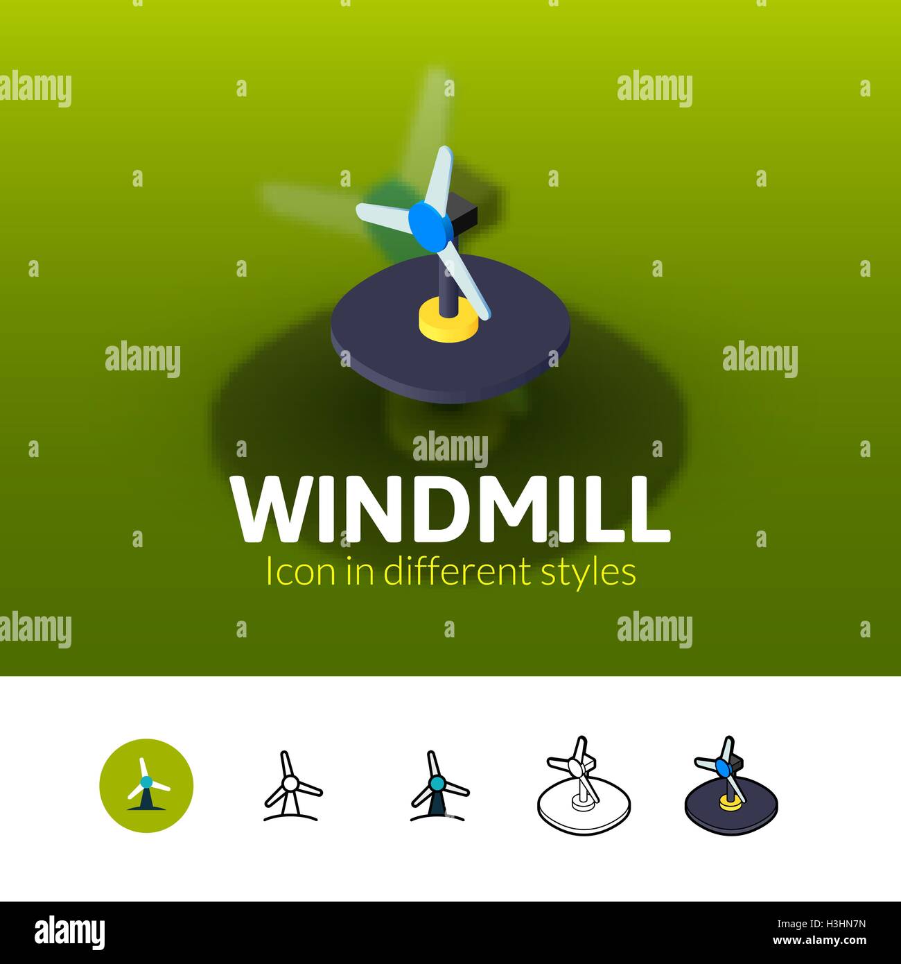 Windmill icon in different style Stock Vector Image & Art - Alamy
