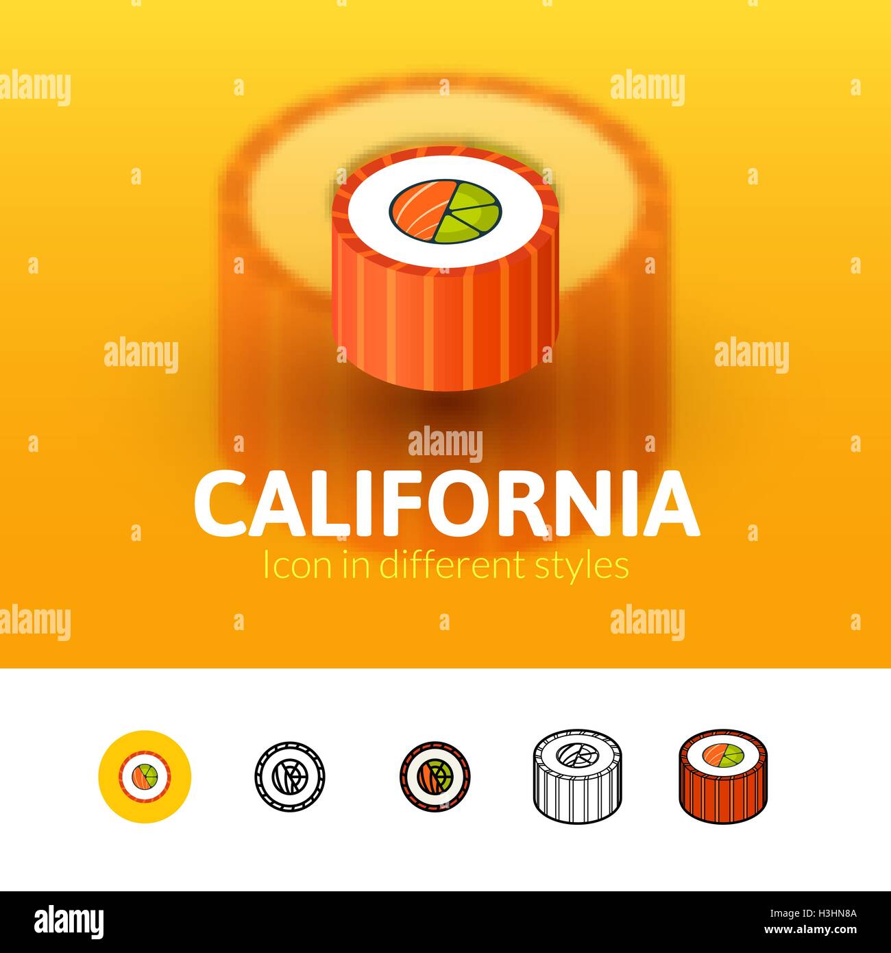 Japanese asian food california Stock Vector Images - Alamy