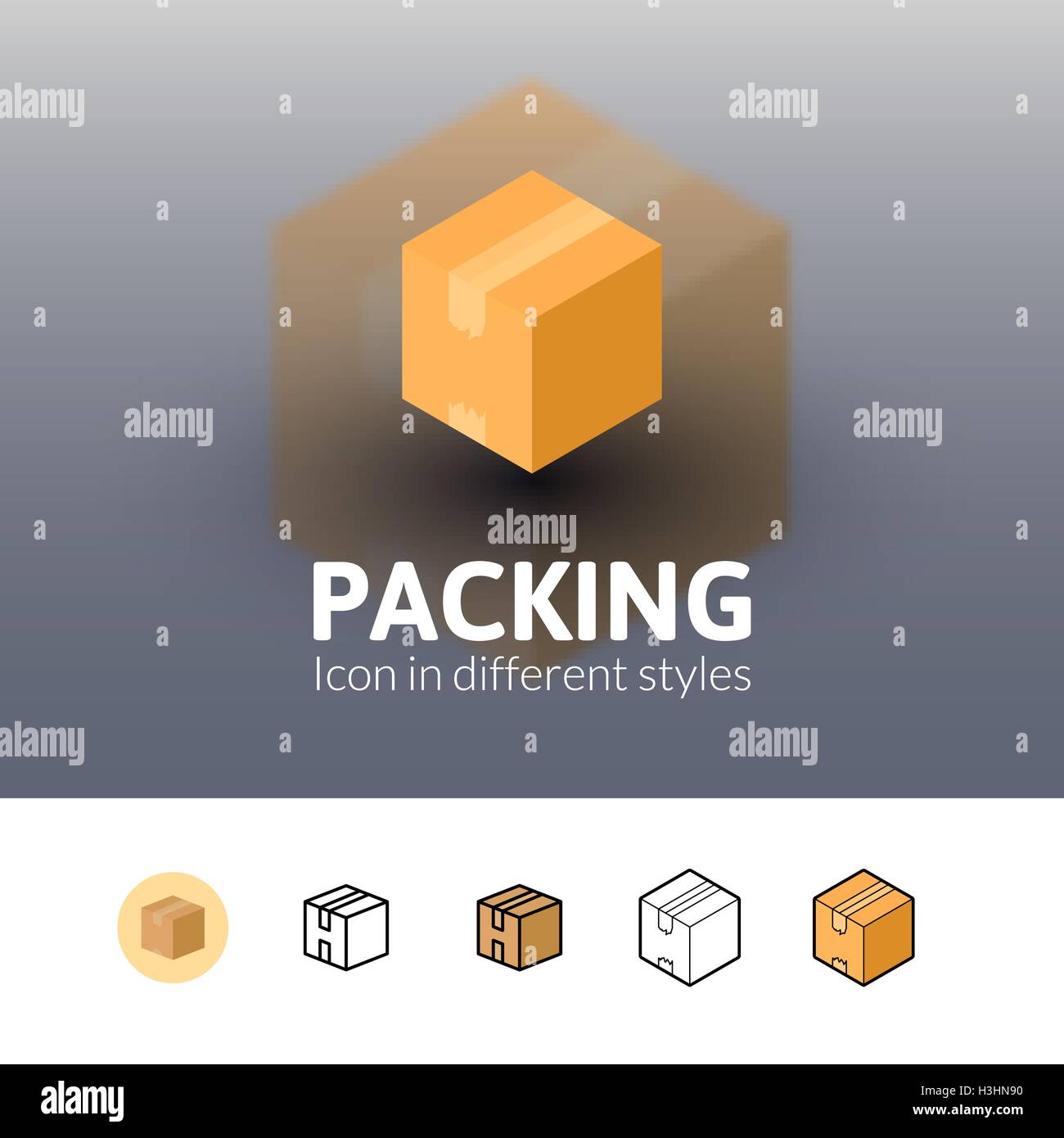 Packing icon in different style Stock Vector Image & Art - Alamy