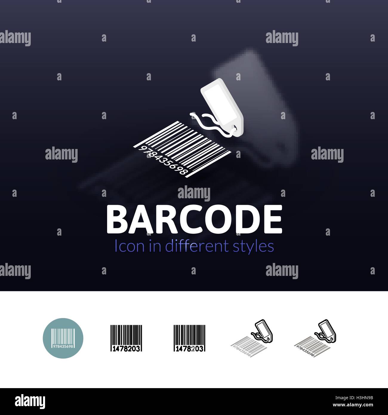 Computer barcode icon outline Stock Vector Images - Alamy