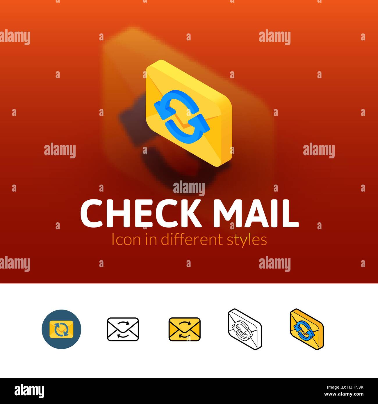 Check mail icon in different style Stock Vector Image & Art - Alamy