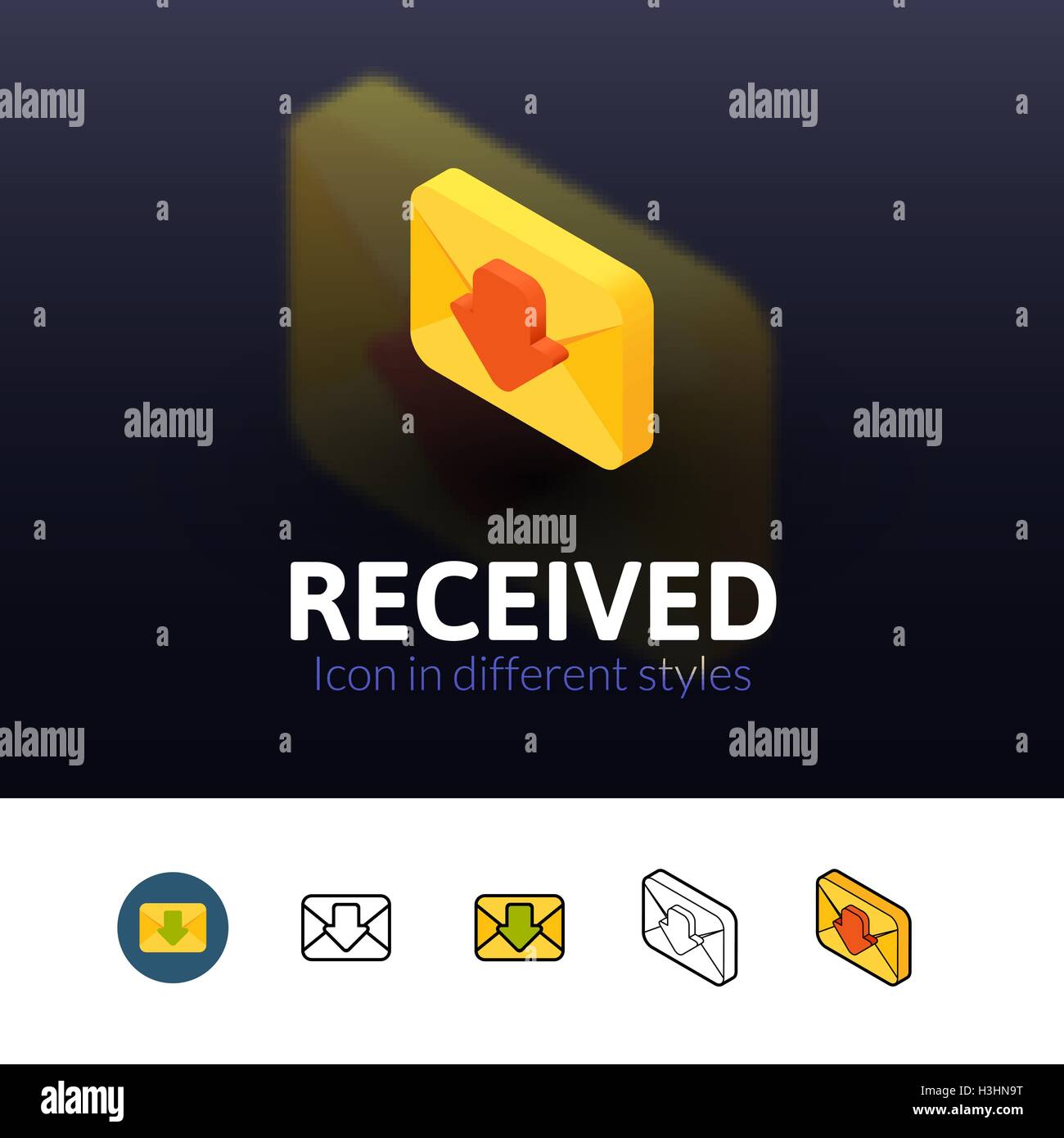 Recived icon in different style Stock Vector Image & Art - Alamy