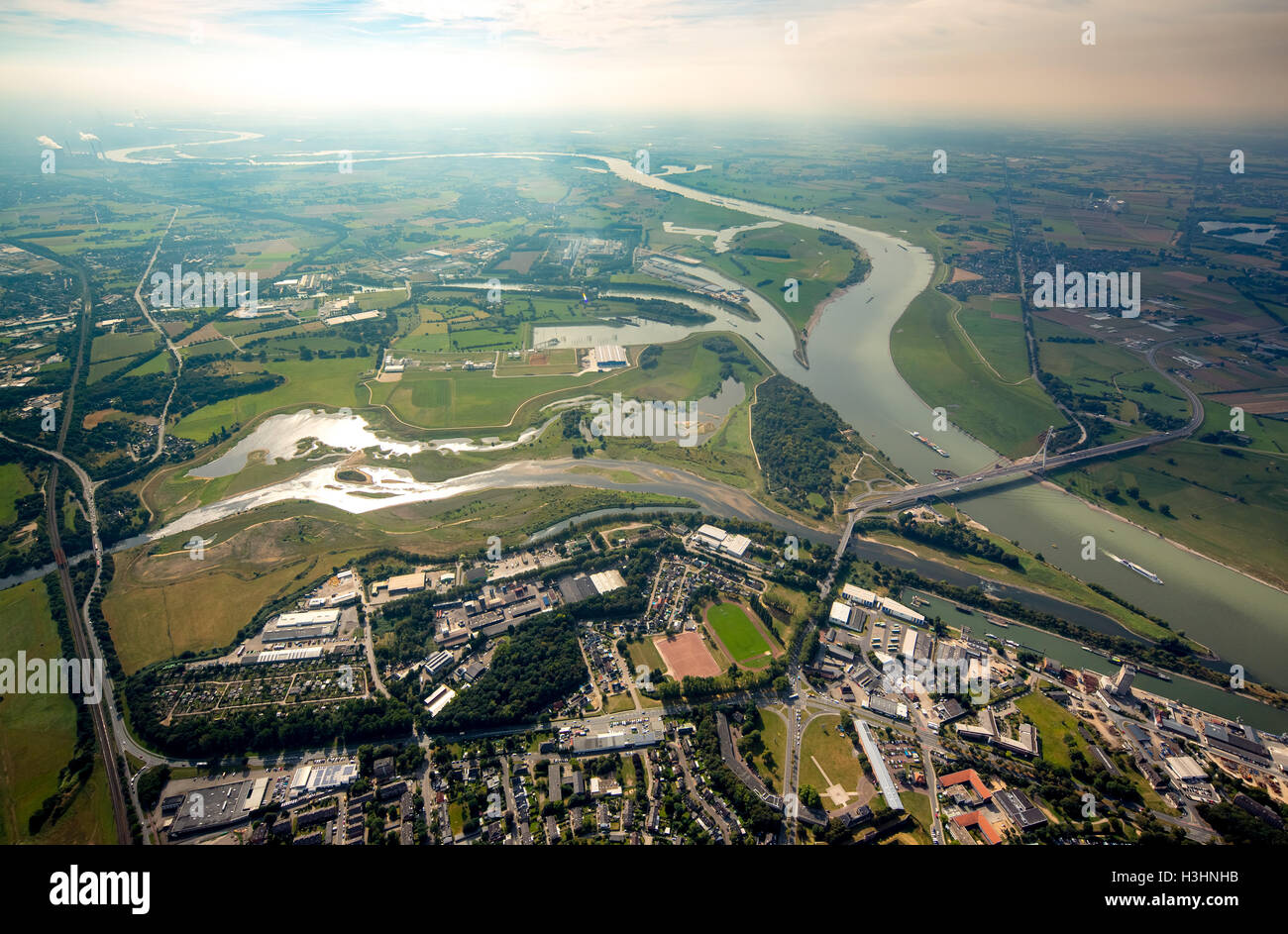 Aerial picture, Lippe mouth, Lippe mouth delta, Lippe rebuilding, The ...