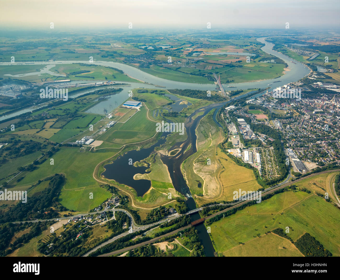 Aerial picture, Lippe mouth, Lippe mouth delta, Lippe rebuilding, The ...