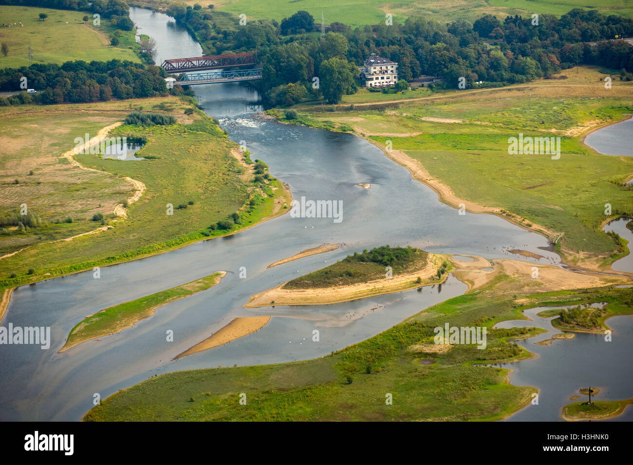 Aerial picture, Lippe mouth, Lippe mouth delta, Lippe rebuilding, The ...