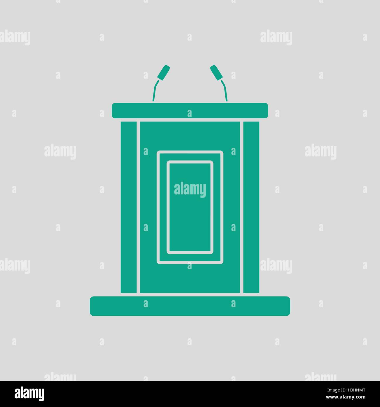 Witness stand icon. Gray background with green. Vector illustration ...