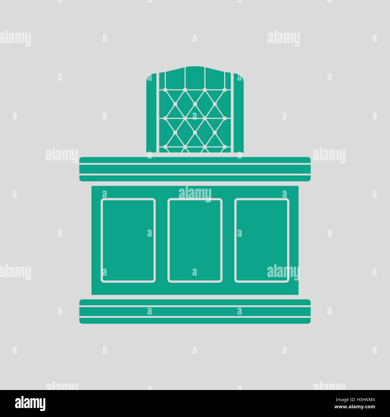 Judge table icon. Gray background with green. Vector illustration Stock ...