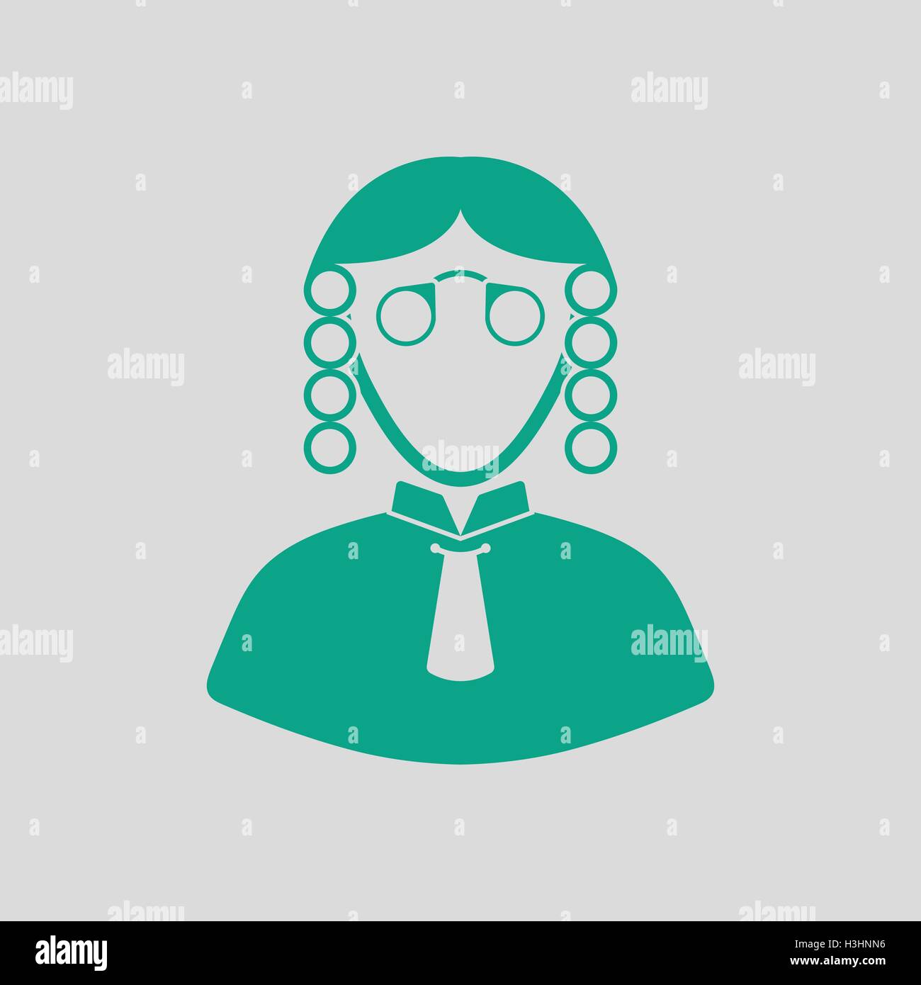 Judge icon. Gray background with green. Vector illustration Stock ...