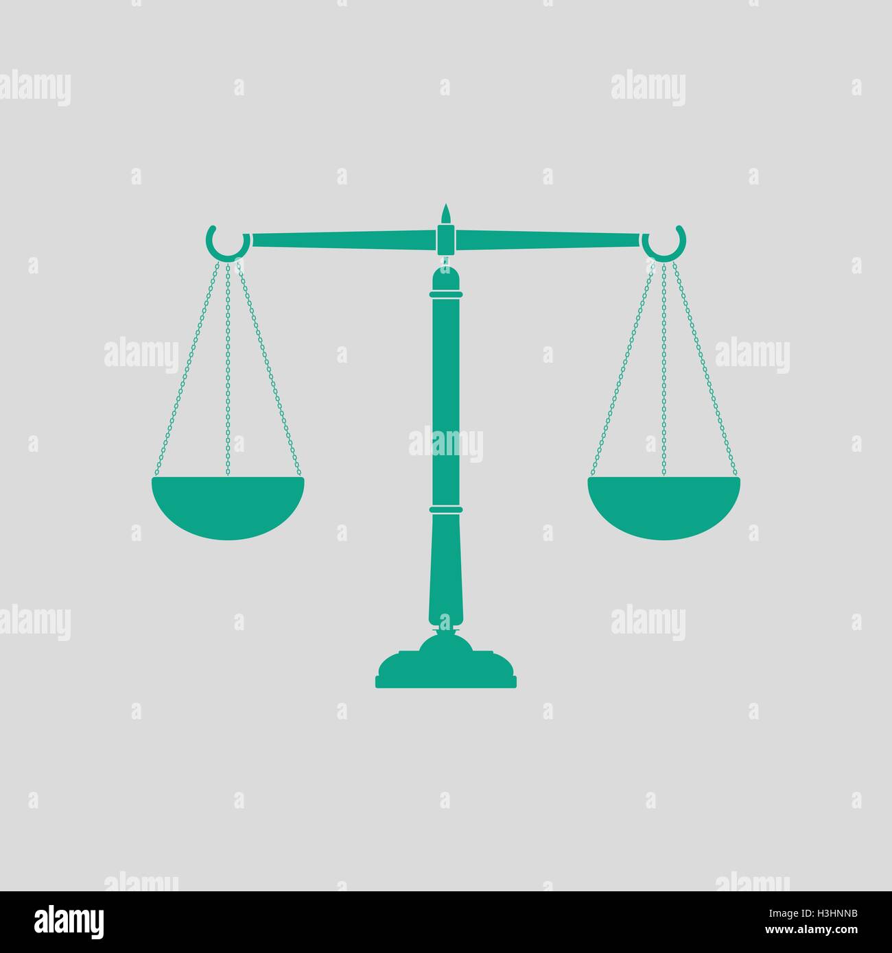 Justice scale icon. Gray background with green. Vector illustration ...