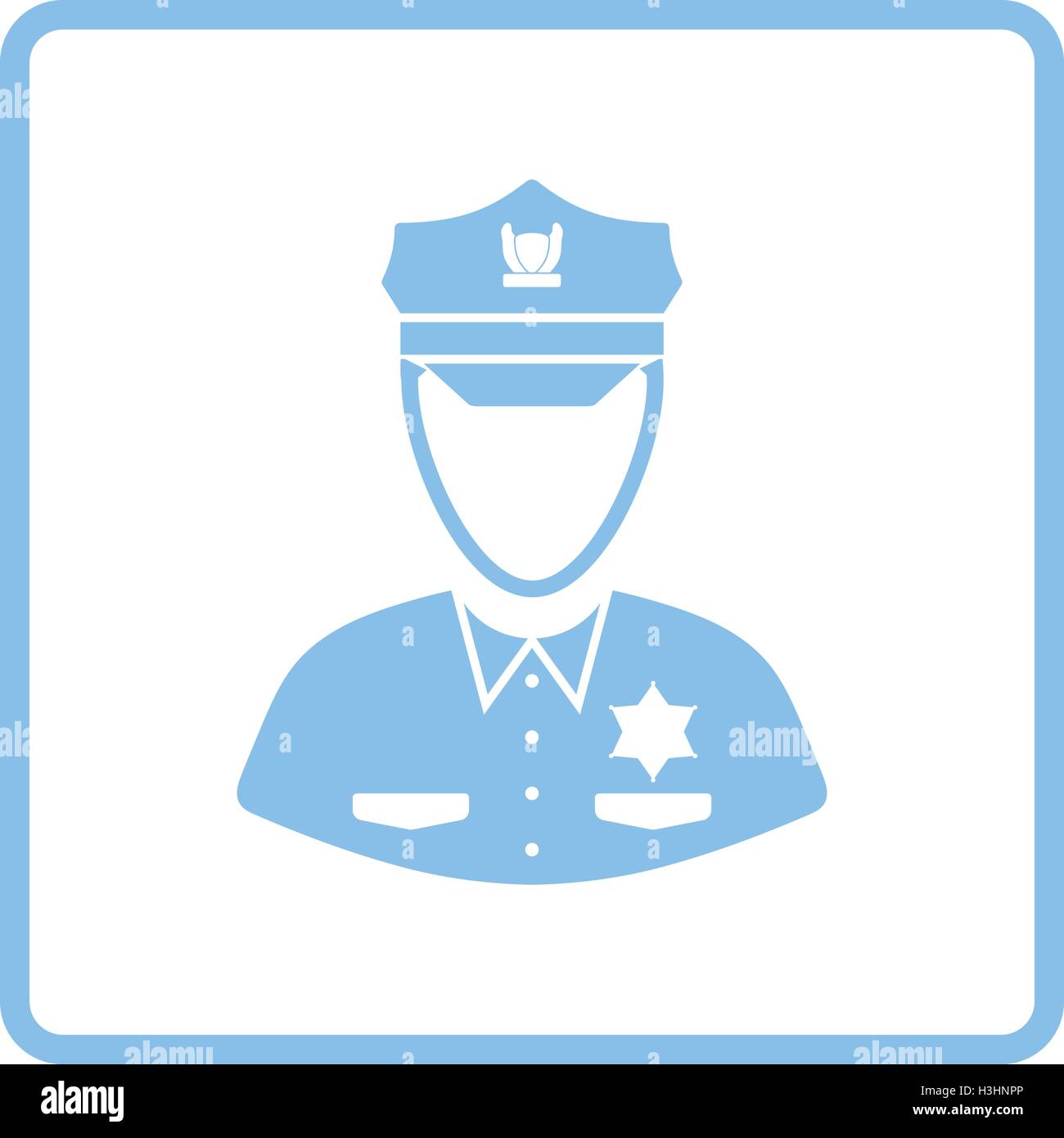 Policeman icon. Blue frame design. Vector illustration Stock Vector ...