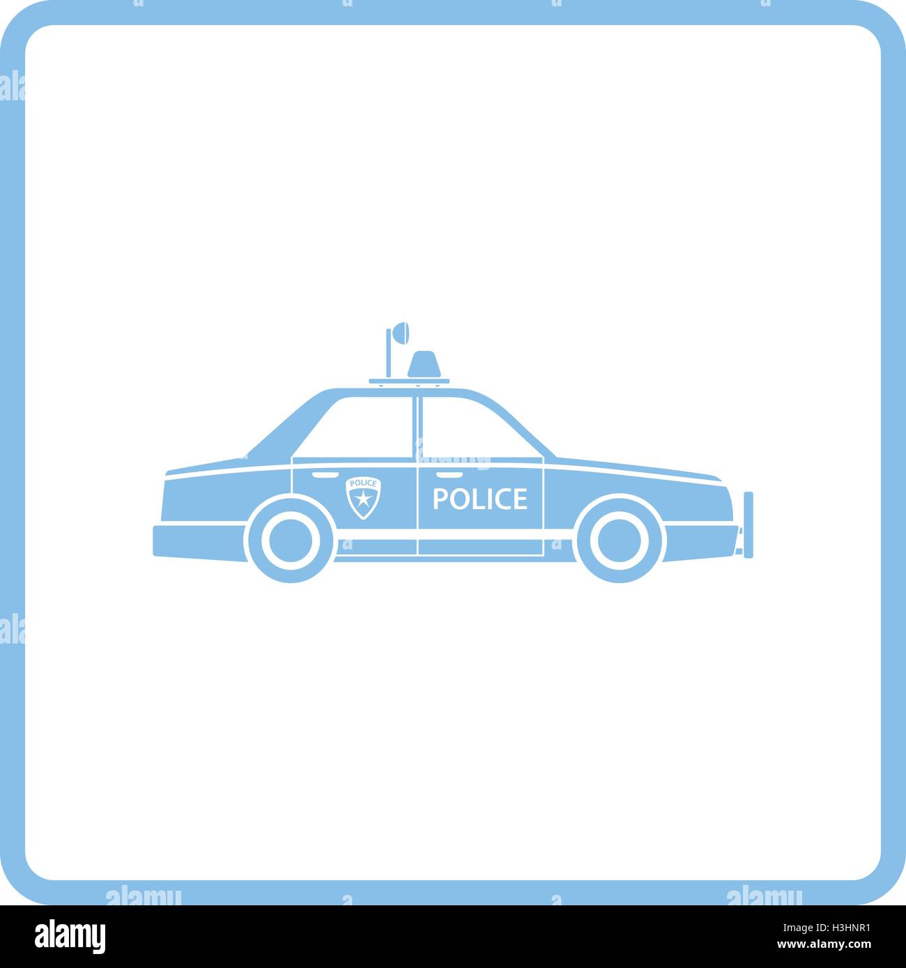 Police car icon. Blue frame design. Vector illustration Stock Vector ...