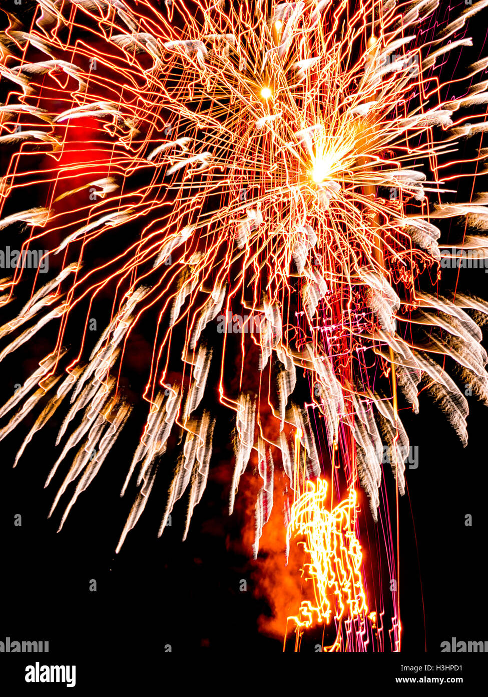Large Golden burst sparkles.Spectacular fireworks Stock Photo - Alamy