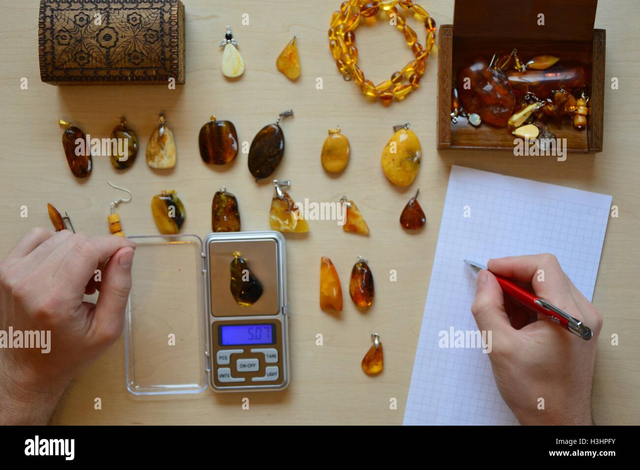 Working desktop from top Stock Photo - Alamy