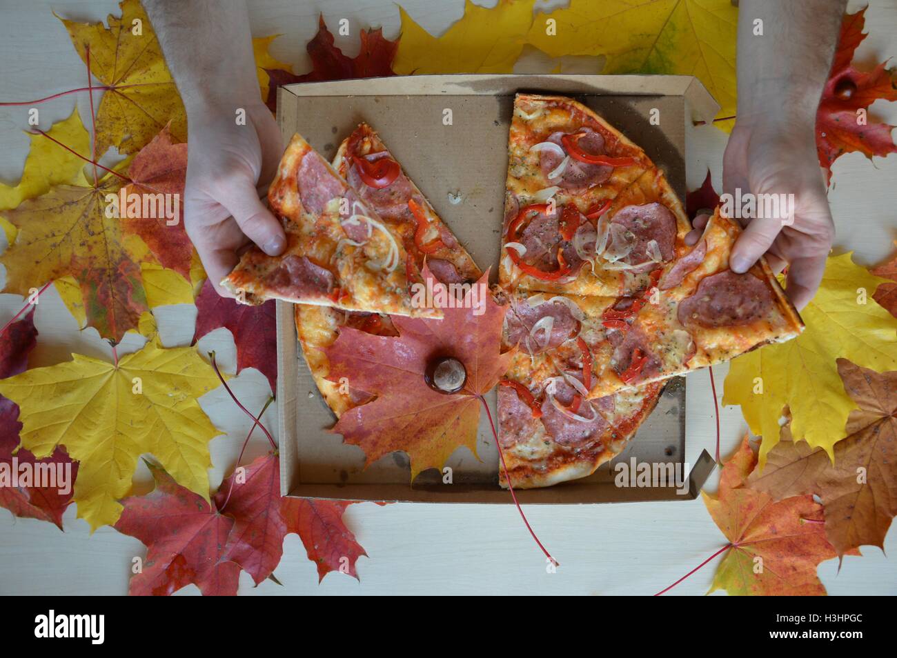 Pizza at home at autumn Stock Photo - Alamy