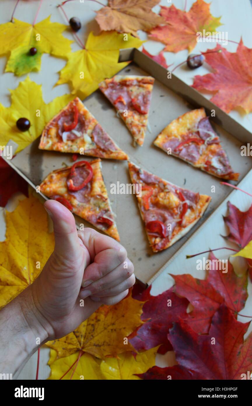 Pizza at home at autumn Stock Photo - Alamy