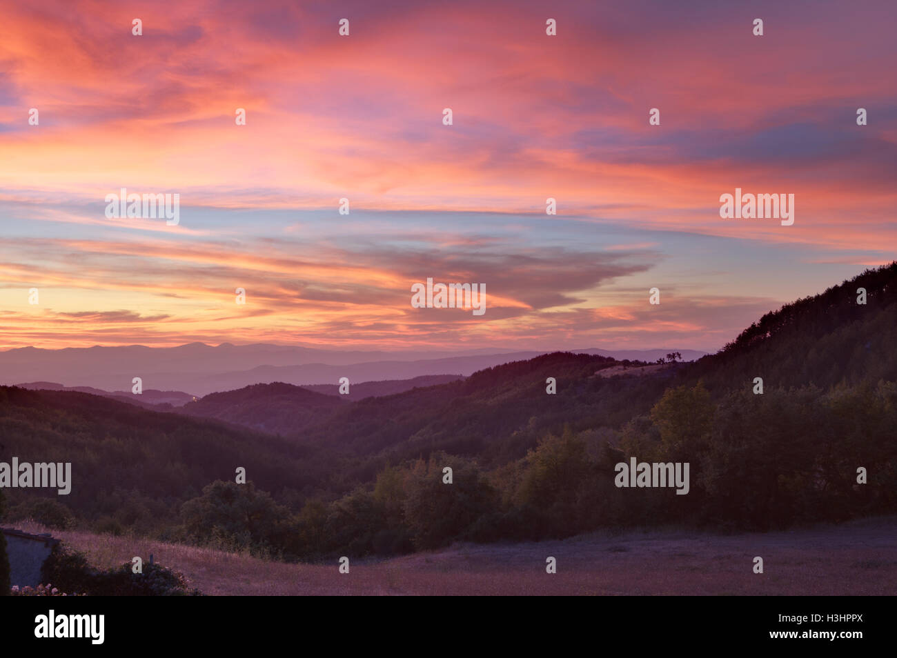 Tuscan Sunset Italy Stock Photo - Alamy