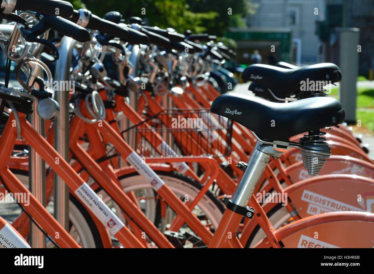 Bikes at street Stock Photo - Alamy